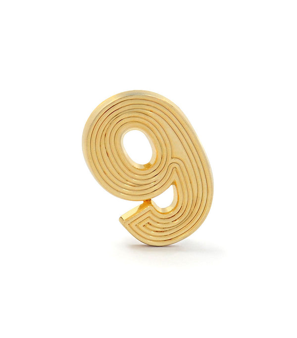NUMBER 9 BROOCH (YELLOW GOLD COLOR) (7685) – World Of Feng Shui USA